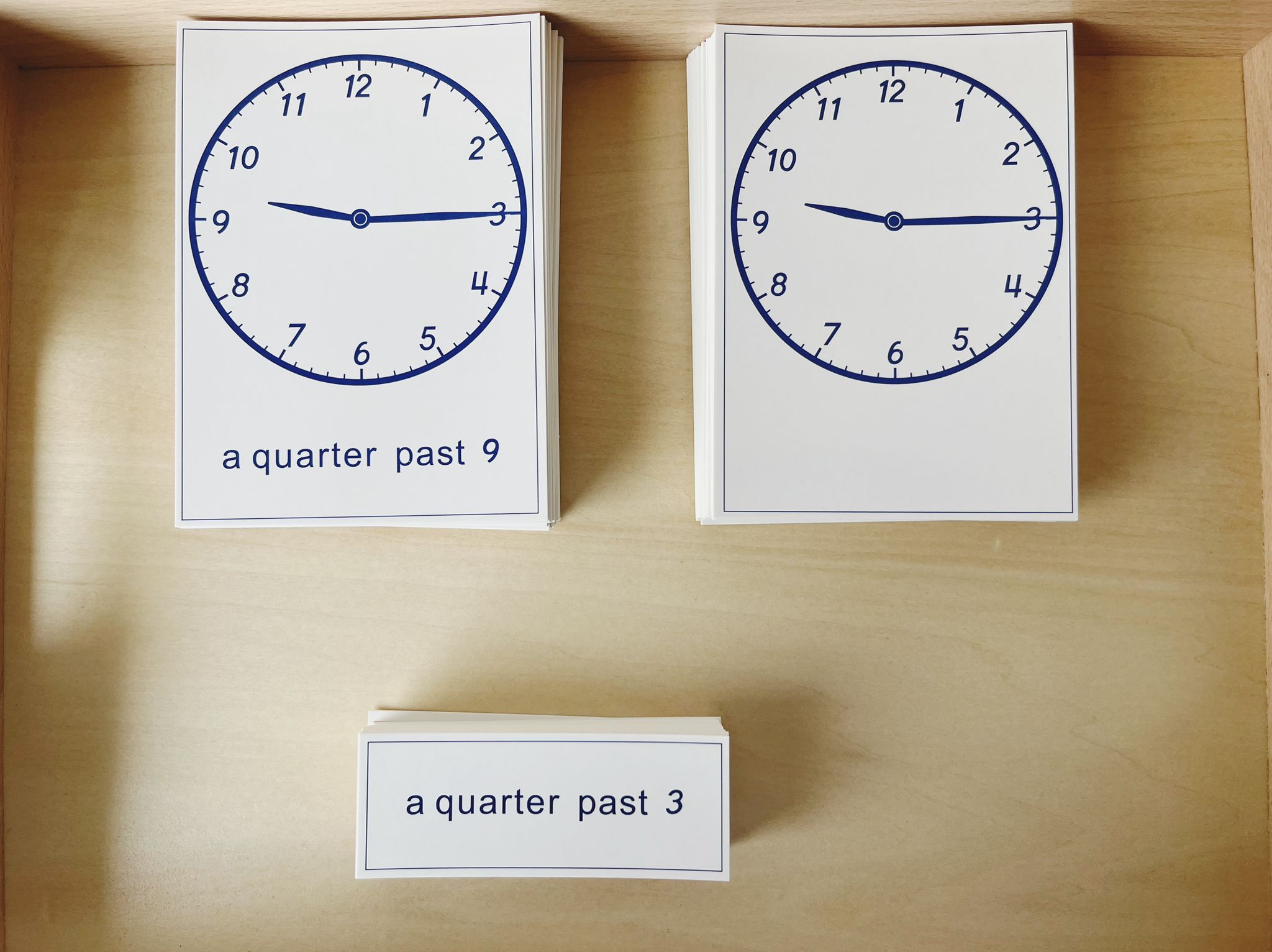 Montessori Clock Exercise Cards - 144-Piece Telling Time Matching Set ...