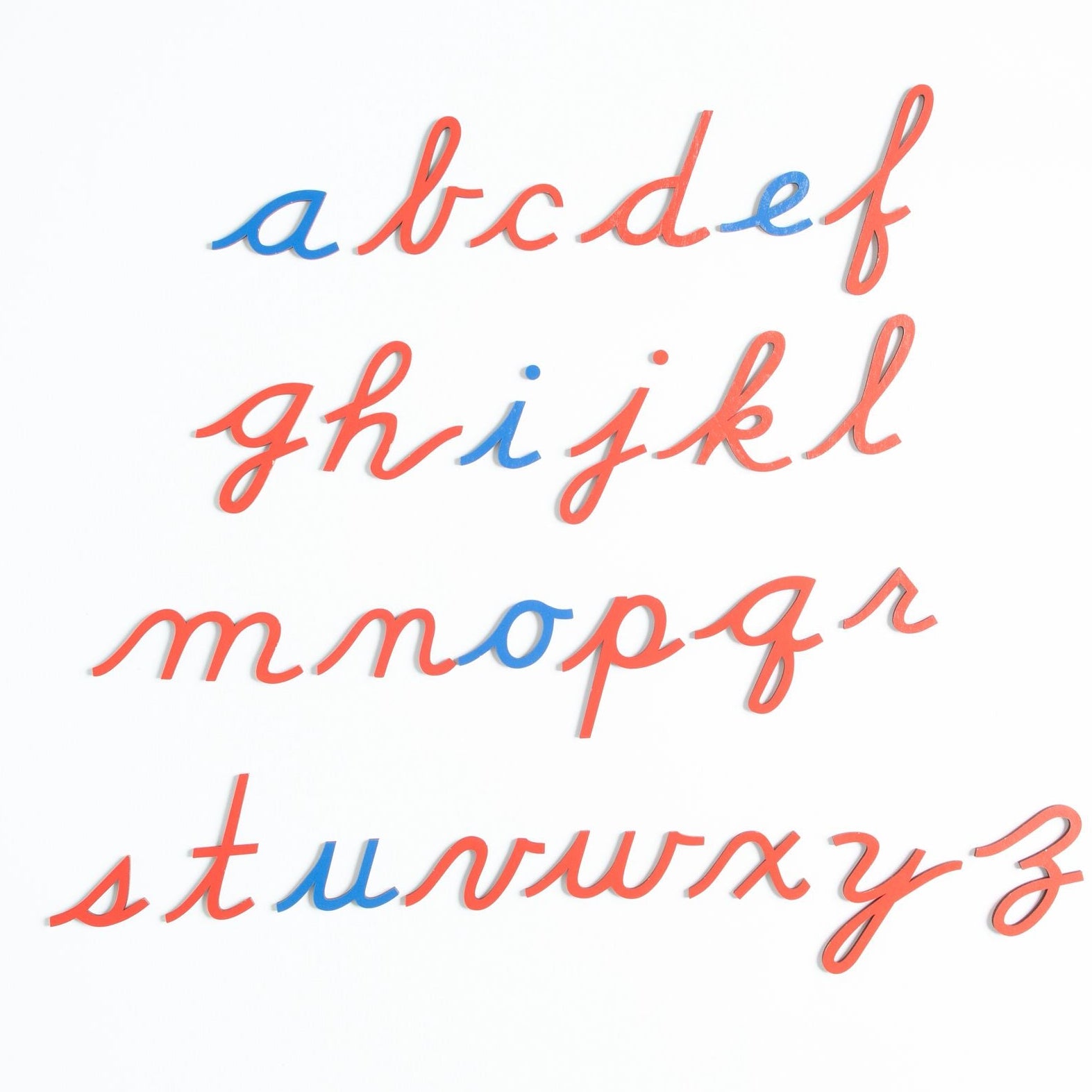 Montessori Cursive Movable Alphabet | Lowercase Language Material ...