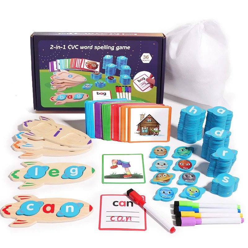 CVC Word Forming Activity – Space Theme | Montessori Phonics Spelling ...