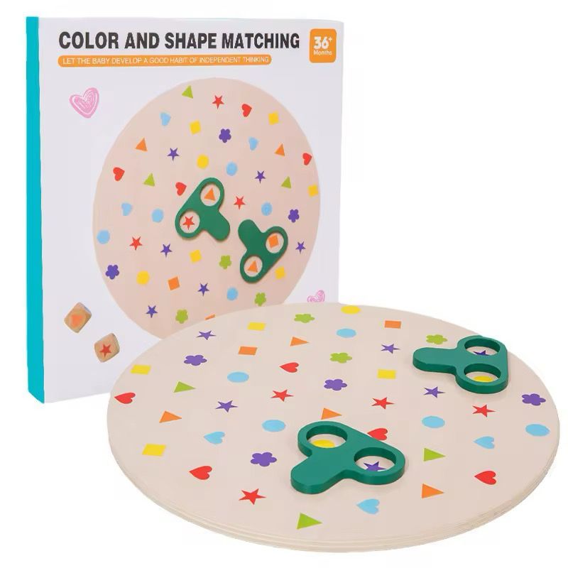 Wooden Color and Shape Matching Board – Fine Motor Learning Activity f ...