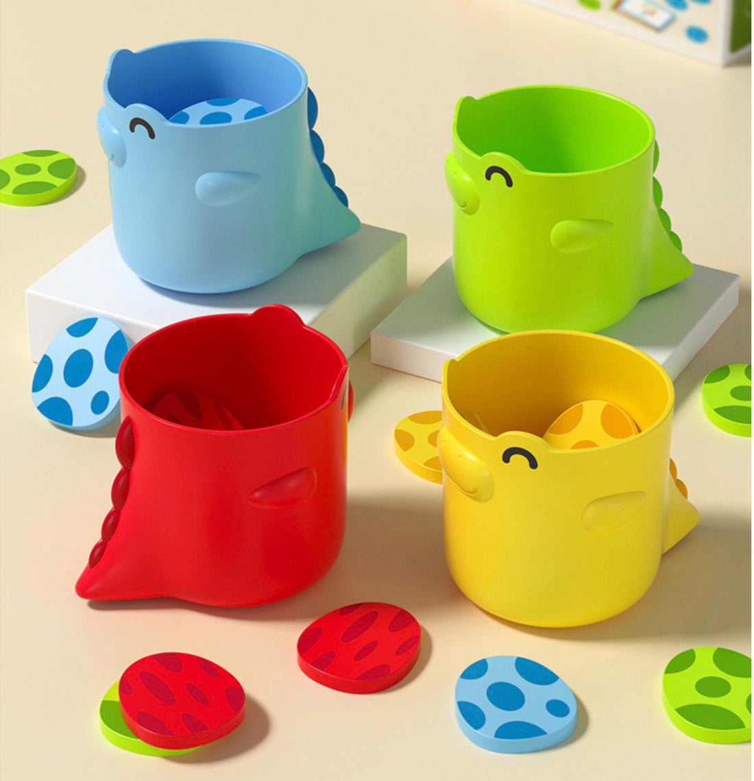 Montessori Dinosaur Eggs Color Sorting Game | Color Classification Toy ...