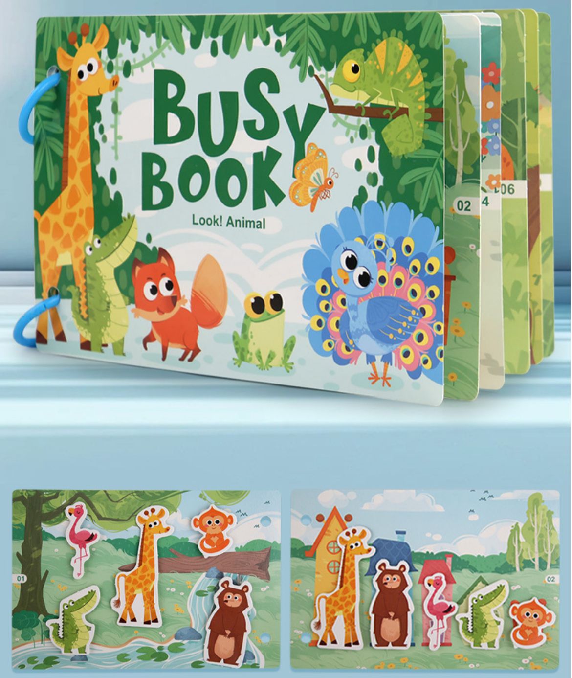 Mini Busy Book - Forest Animal Theme | Interactive Animal Matching and ...