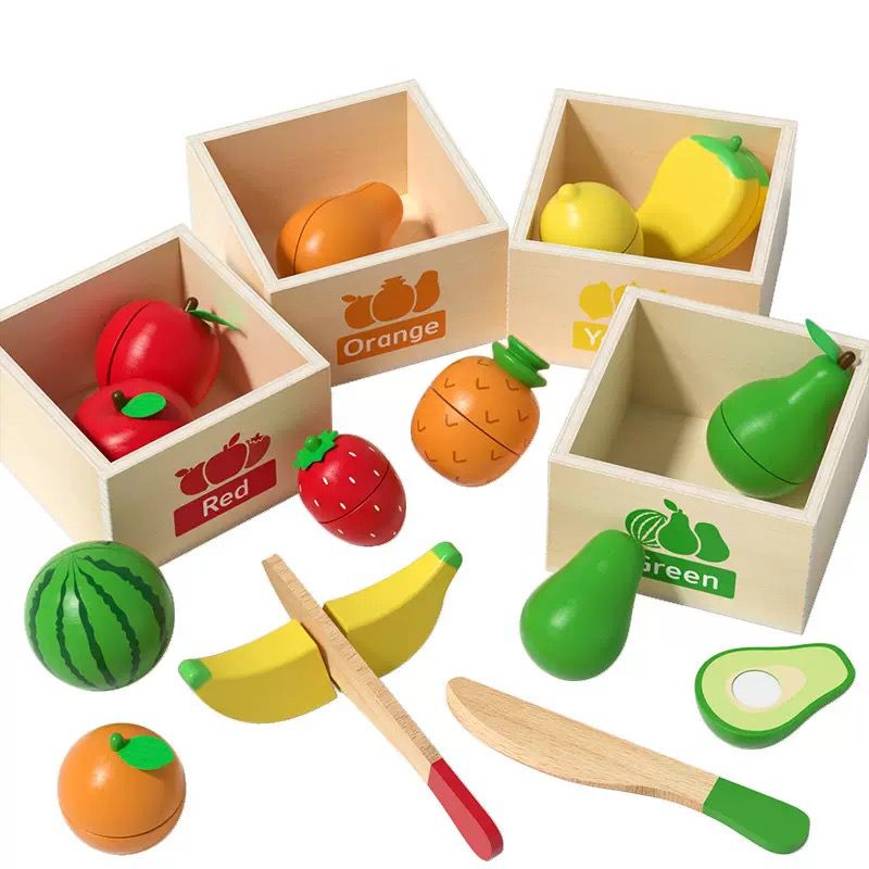 Montessori Practical Life Fruit Cutting & Sorting Activity for Toddlers ...