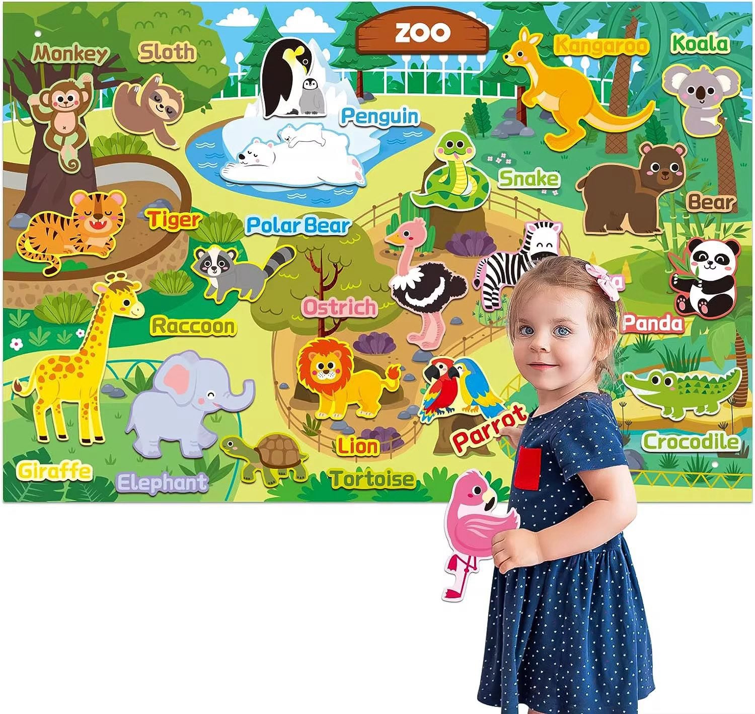 Zoo Animals Felt Board – Interactive Play for Toddlers, Preschoolers a ...
