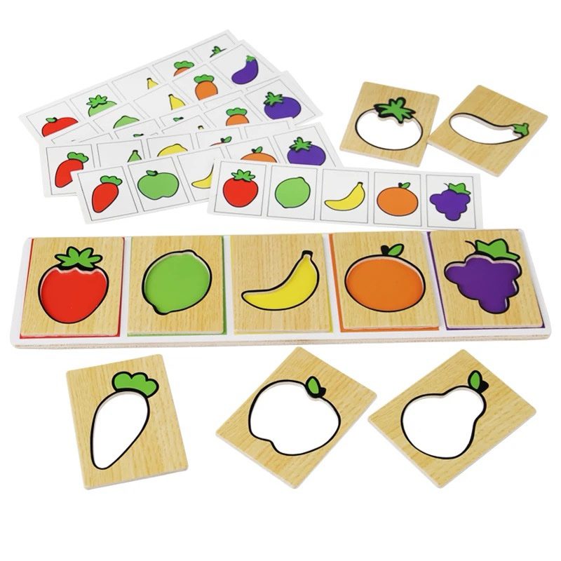 Montessori Vegetables and Fruits Matching Cards – Visual Discriminatio ...