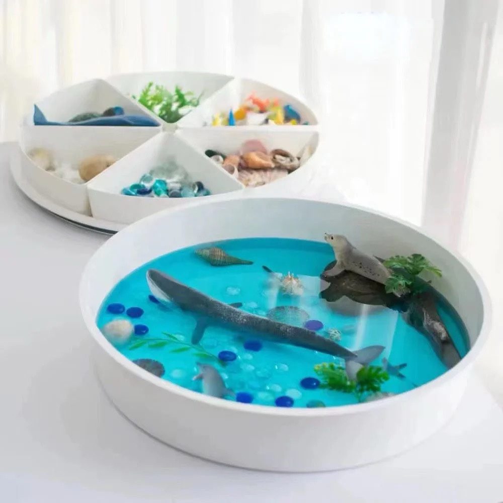 Open-Ended Sensory Play Tray - Wet and Dry Tray with Removable Compart ...