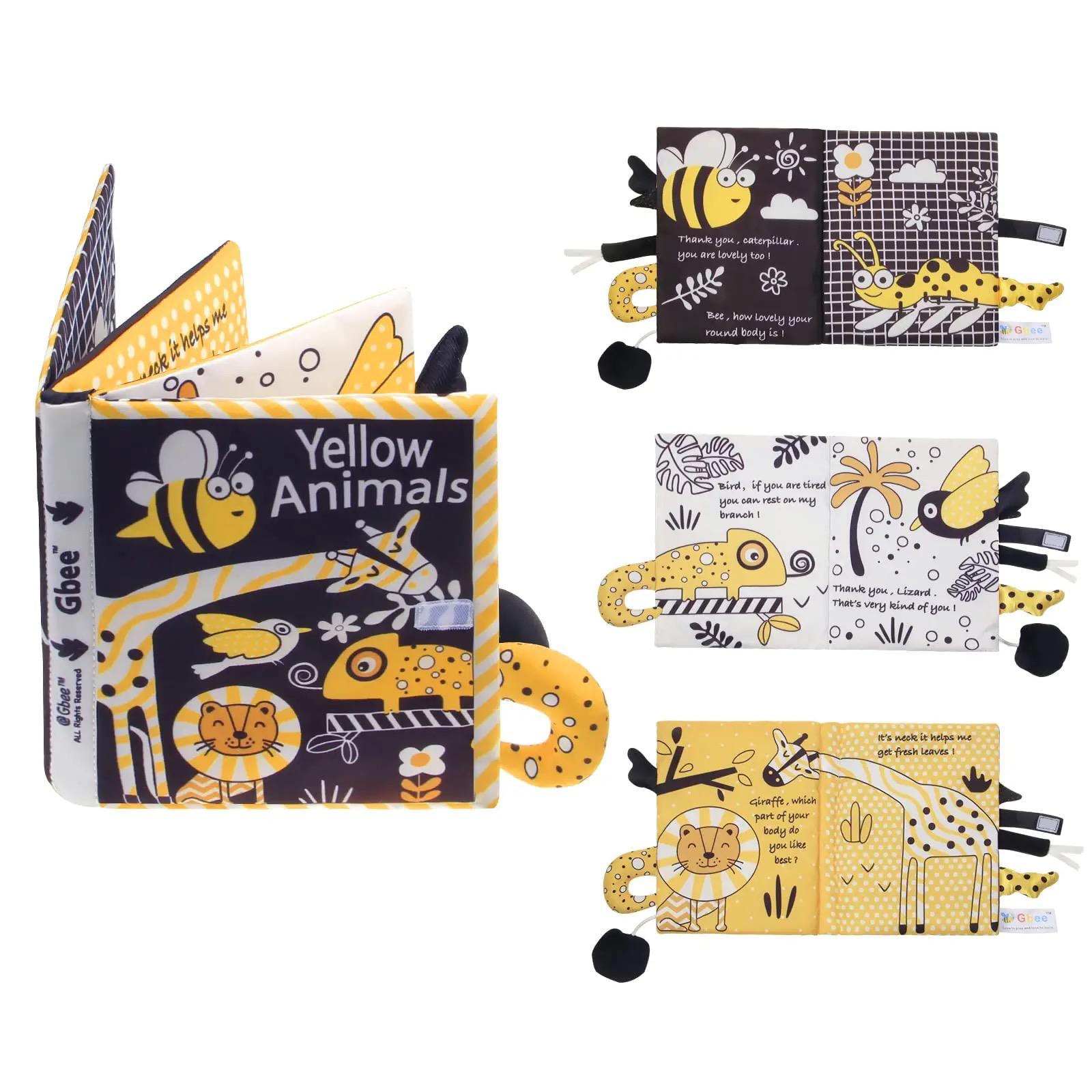 Yellow Animals Cloth Book – Sensory Touch and Feel Book for Babies ...
