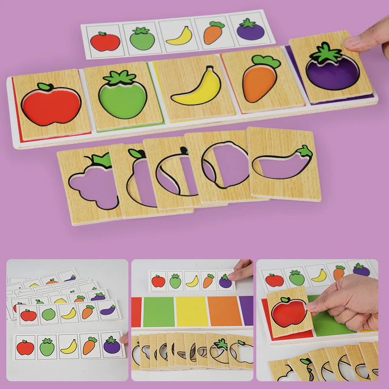 Montessori Vegetables and Fruits Matching Cards – Visual Discriminatio ...