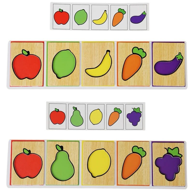 Montessori Vegetables and Fruits Matching Cards – Visual Discriminatio ...